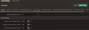 Configure session timeout for APEX instance - know2apex